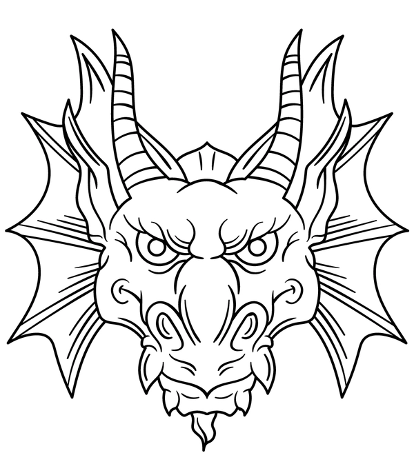🖍️ Cabeza de dragón - Dibujo para Colorear Gratis para Imprimir - Pupla.com 🖍️ Cabeza de dragón - Dibujo para Colorear Gratis para Imprimir - Pupla.com