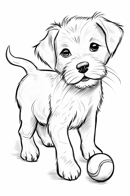 🖍️ Niedlicher Hund, der apportiert - Kostenlose Ausmalbild zum ... 🖍️ Niedlicher Hund, der apportiert - Kostenlose Ausmalbild zum ...
