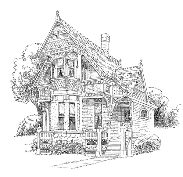 Victorian House Coloring Page